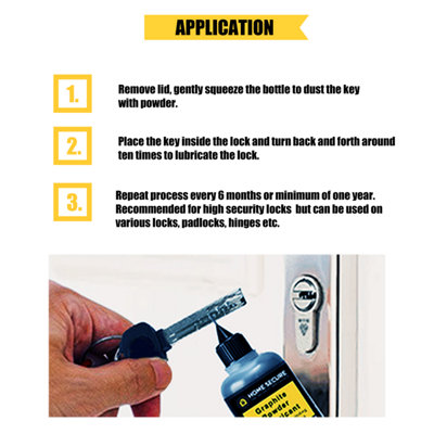 Lock Lube Home Secure™ Graphite Powder Lock Lubricant - For Sticky Or ...