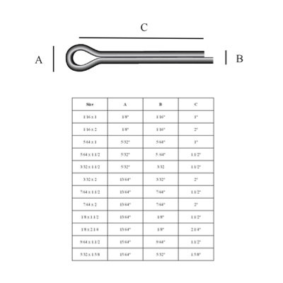 Home.smart 10 x Split Cotter Pins Imperial 5/16" x 3" Retaining Fixings