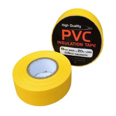 Home smart 10 x Yellow Electrical PVC Insulation Tape 19mm x 20 Metres ...