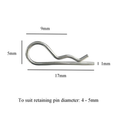 Home.smart 5 x Brake Pad Retaining R Clips 4-5mm Steel Spring Pins for ...