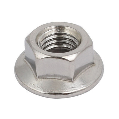 Home.smart 50 x Serrated Flanged Nuts M10 x 1.5mm Pitch. Hex Nut 10mm