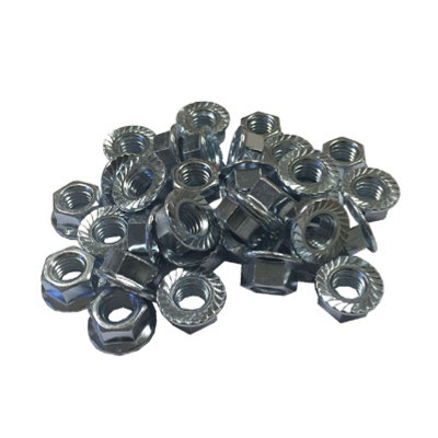 Home.smart 50 x Serrated Flanged Nuts M6 x 1.00mm Pitch. Hex Nut 6mm