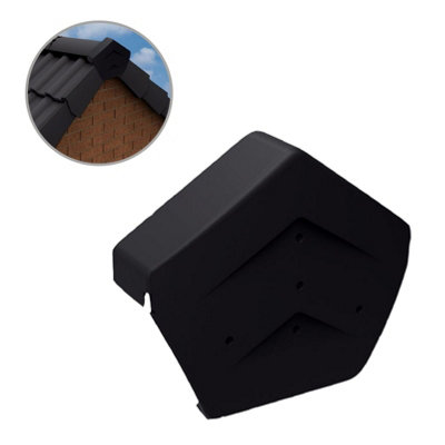 Home.smart Black Angled Ridge End Cap for Dry Verge Systems, Gable Apex ...