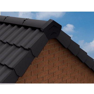 Home.smart Black Angled Ridge End Cap for Dry Verge Systems, Gable Apex ...