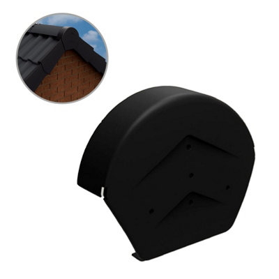 Home.smart Black Half Round Ridge End Cap for Dry Verge Systems, Gable ...