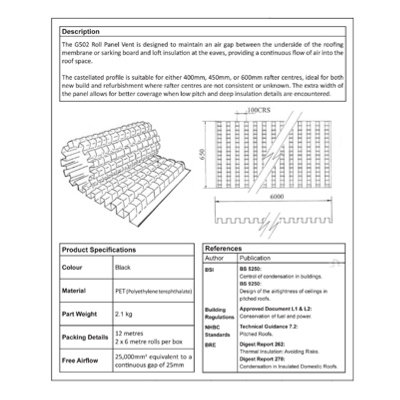 Home.smart Manthorpe Continuous Roll Eaves Panel Vent 650mm x 6 Metres ...
