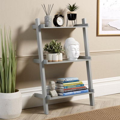 Home Source 3-Tier Ladder Shelf Storage Grey