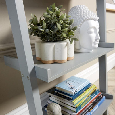 Home Source 3-Tier Ladder Shelf Storage Grey