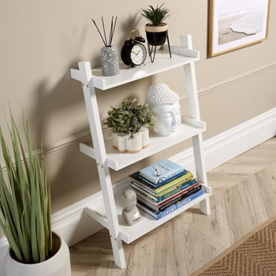 Home Source 3-Tier Ladder Shelf Storage White