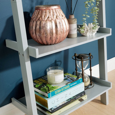Home Source 4 Tier Ladder Storage Shelf Grey