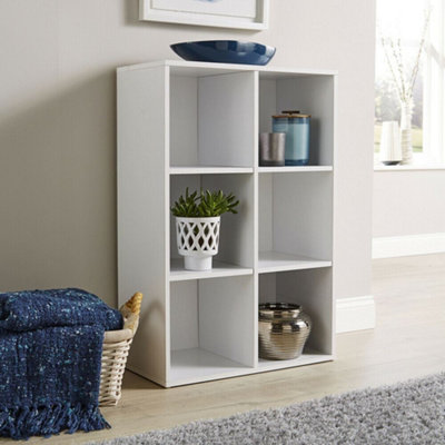 Home Source 6 Cube Storage Bookcase Shelf Unit White