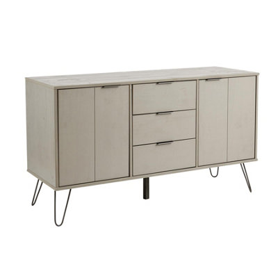 Home Source Acadia 2 Door 3 Drawer Grey Sideboard Storage Unit