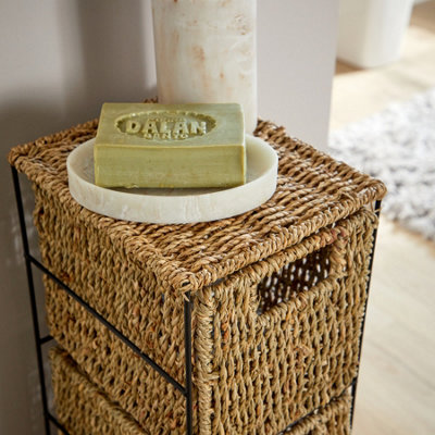 Home Source Ankara Fully Assembled Slim 4 Drawer Wicker Basket Storage ...