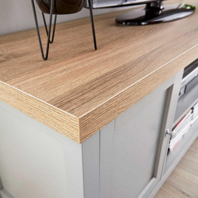 Home Source Avon 2 Door Large TV Stand Unit Grey