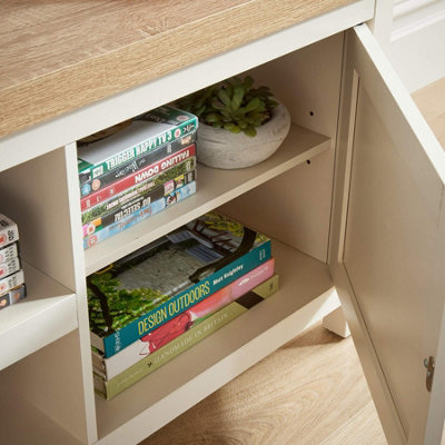 Home Source Avon 2 Door with Undershelf Storage Wide 36mm Thick Top TV ...