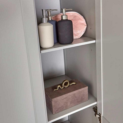 Home Source Avon 3 Door 36mm Thick Top Wardrobe with Storage Shelves Grey