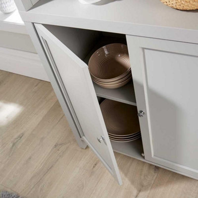 Home Source Avon 3 Shelves with 2 Door Cupboard 36mm Thick Top Bookcase ...