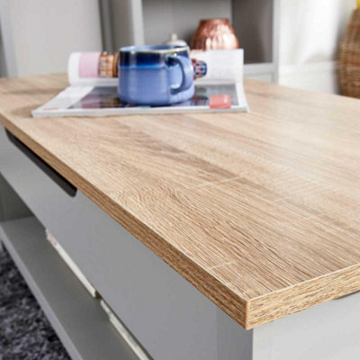 Home Source Avon Hidden Storage Lift Up Coffee Table Grey