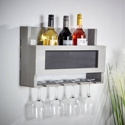 Buy Home Source Aylsham Fully Assembled Grey Wall Mounted Wine Rack at B&Q