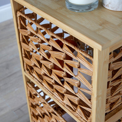 Home Source Bacton 3 Drawer Bamboo Storage Chest