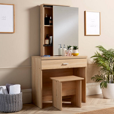 Home Source Berlin 1 Drawer Dressing Table Set with Sliding Vanity ...