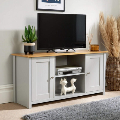 Home Source Camden Large TV Unit Grey | DIY at B&Q