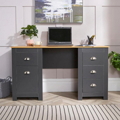 Home Source Camden PC Computer Office Storage Desk Graphite