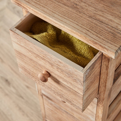 HOME SOURCE CANTERBURY FULLY ASSEMBLED 5 DRAWER NARROW CHEST NATURAL