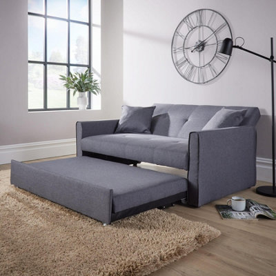 Home Source Charleston Linen Dark Grey Sofa Bed