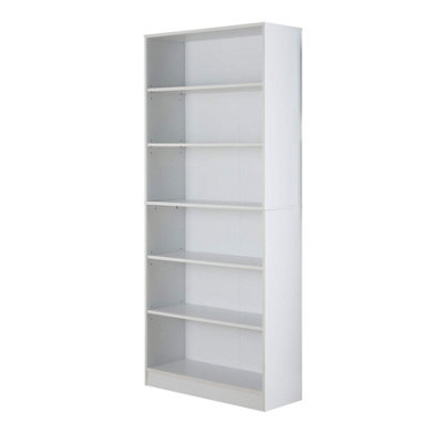 Home Source Clara 6-Tier Deep Storage Bookcase White