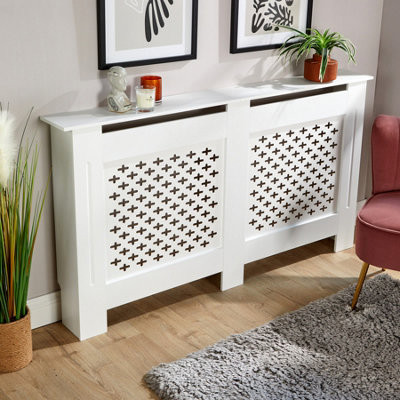 Home Source Crofton Large White Radiator Cover Unit