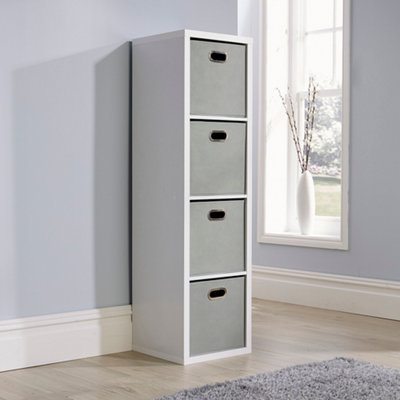 Home Source Cube Plus 4 Tall Storage Unit White