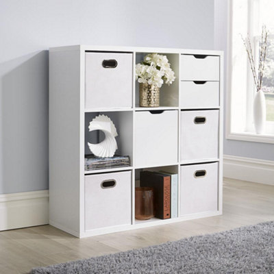 Home Source Cube Plus 9 Storage Unit White