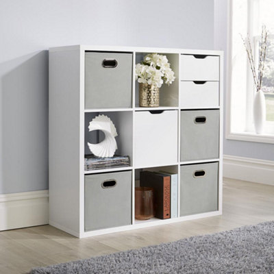 Home Source Cube Plus 9 Storage Unit White