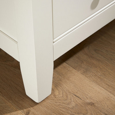 Home Source Easton Fully Assembled Solid Wood with Oak Veneer White 5 ...