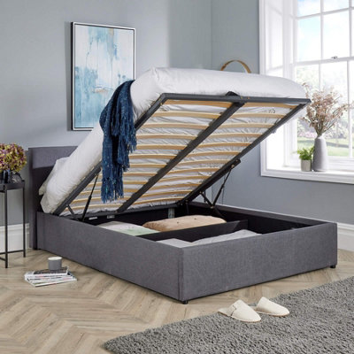 Home Source Endura Small Double End Lift Storage Ottoman Bed Frame