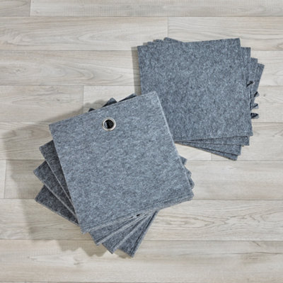 Home Source Fabric Cube Storage Box 4 Pack Felt Grey