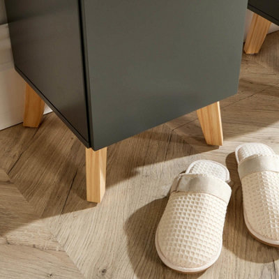 Home Source Florence 1 Door Bathroom Floor Cabinet Storage Unit Grey