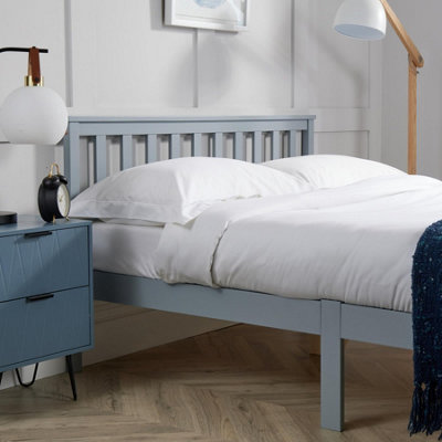 Home Source Florida 4ft Small Double Wooden Bed Frame Grey