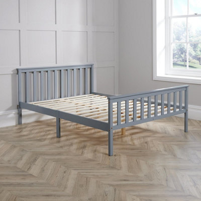Home Source Florida 4ft Small Double Wooden Bed Frame Grey