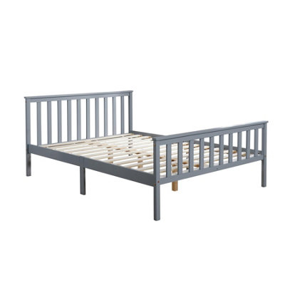 Home Source Florida 4ft Small Double Wooden Bed Frame Grey