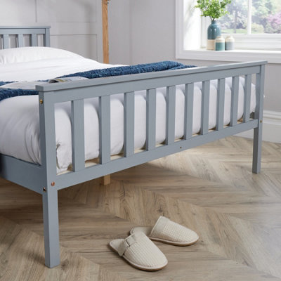 Home Source Florida 4FT6 Double Wooden Bed Frame Grey