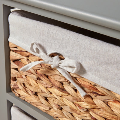 Home Source Fully Assembled 4 Drawer Storage Unit Grey