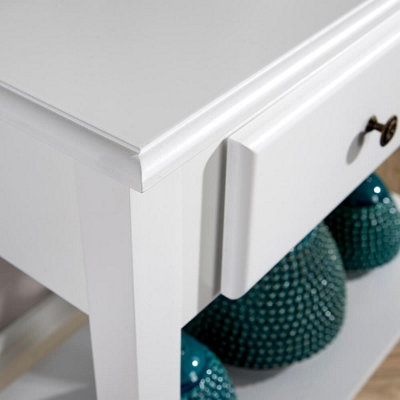 Home Source Garda 2 Drawer Hallway Console Table White | DIY at B&Q