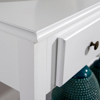 Home Source Garda 3 Drawer Hallway Console Table White