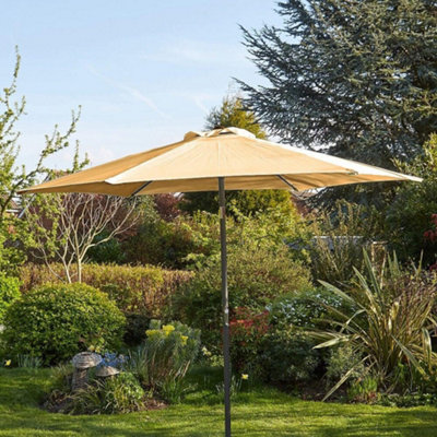 Home Source Gozo 2.7m Garden Outdoor Parasol Beige | DIY at B&Q