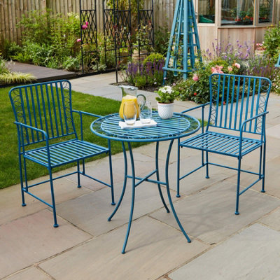 Home Source Harbour Blue Patio Bistro Set | DIY at B&Q