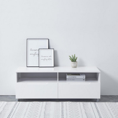 Home Source Highbridge TV Cabinet White High Gloss | DIY at B&Q