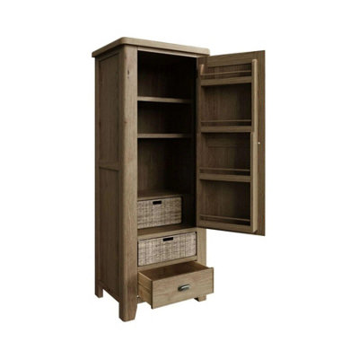 Home Source Holcombe Fully Assembled Solid Wood with Oak Veneer Single ...