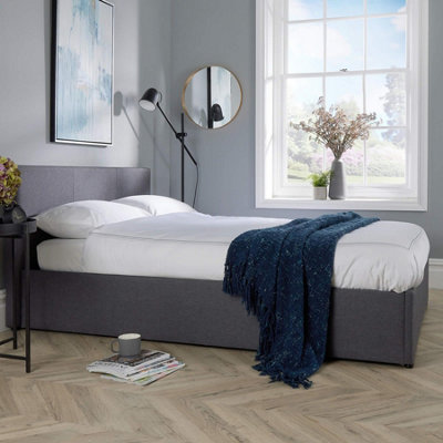 Home Source Horizon Ottoman Side Gas Lift Storage Double Bed & 4ft 6 ...